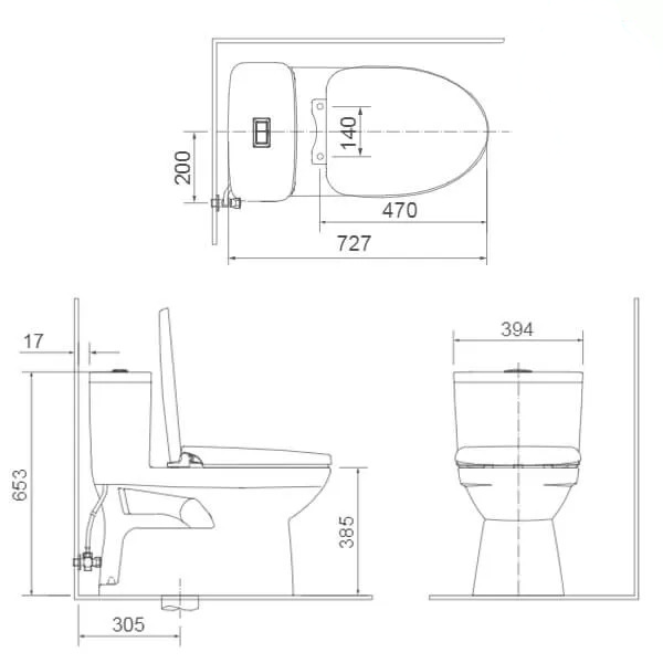 Bồn cầu INAX 1 khối AC-969VN-2